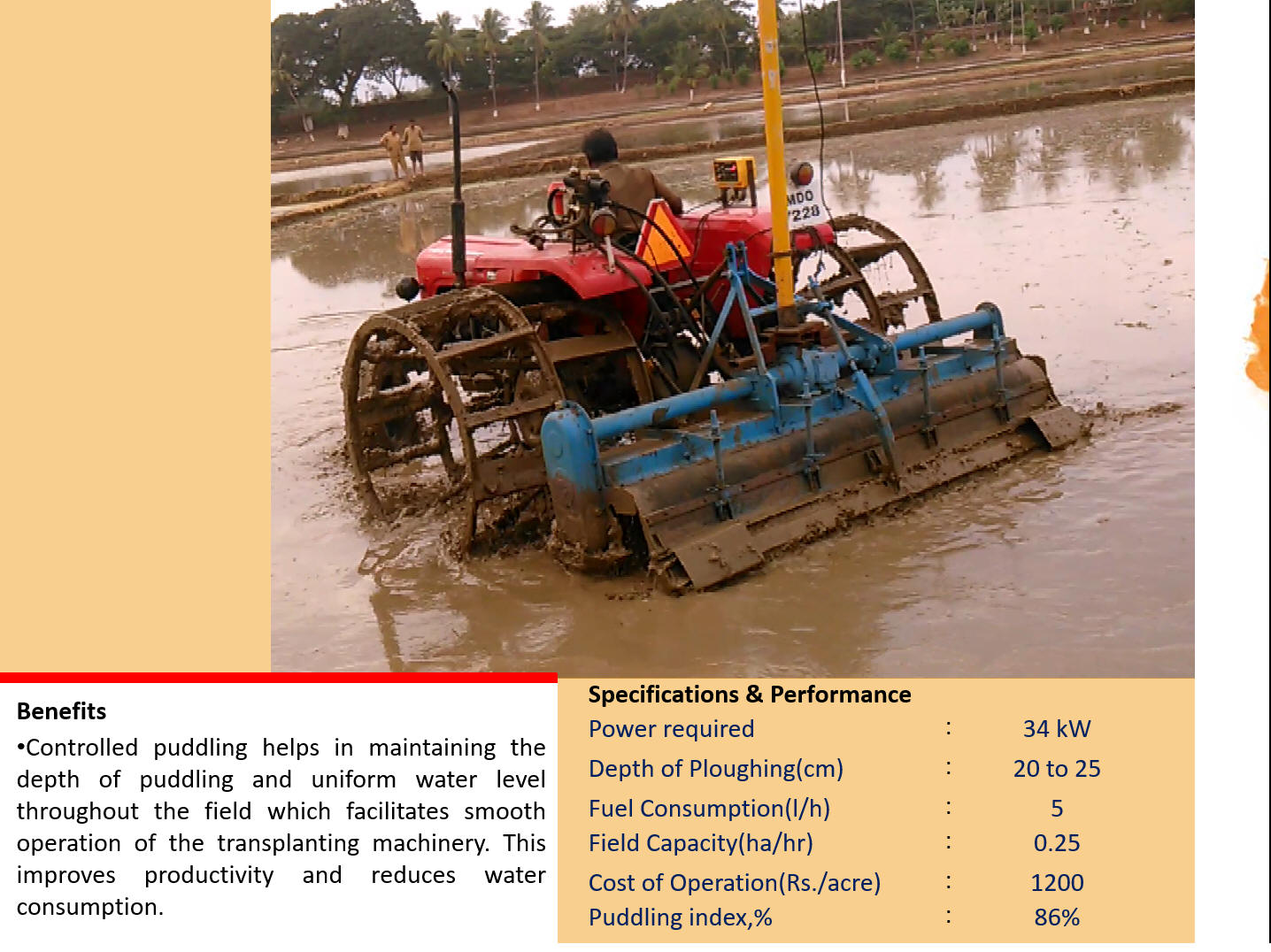 Tractor operated system for controlled level puddling